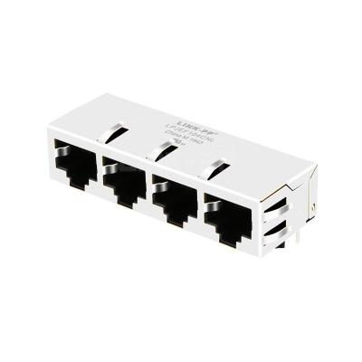 中国 モレックス 441500012-4 互換 LINK-PP LPJEF104CNL タブダウン LED 1X4 ポート RJ45 ジャック 組み込み磁性なし 販売のため