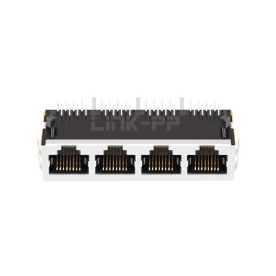 Cina Molex 441500012-4 Compatibile LINK-PP LPJEF104CNL Tab Down senza LED 1X4 Port RJ45 Jack senza magneti integrati in vendita