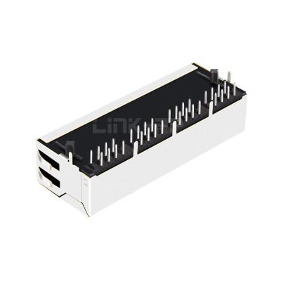 Cina Molex 441500012-4 Compatibile LINK-PP LPJEF104CNL Tab Down senza LED 1X4 Port RJ45 Jack senza magneti integrati in vendita