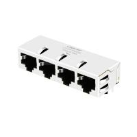 China Tab Down Without Led 1x4 Port 8P8C RJ45 Jacks without Integrated Magnetics for sale