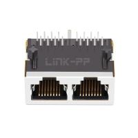 China Tab Down Without LED 1X2 Port Side Entry Pcb Shielded RJ45 Modular Jack without Integrated Magnetics for sale