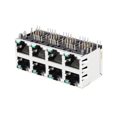 Cina Tab Up LED rosso e giallo/verde senza LED 2X4 Port RJ45 8 pin Jack Jack di connettore senza magneti integrati in vendita