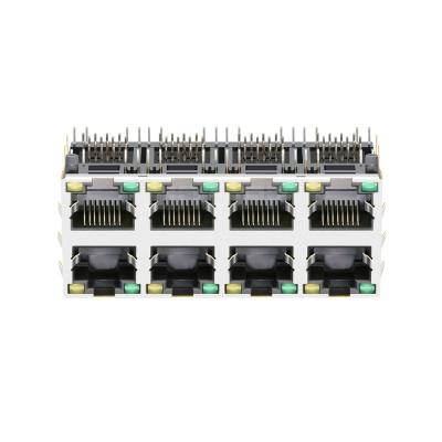 Cina X Multiple XRJD-S-24-8-8-4 Compatibile LINK-PP LPJE108XAHNL Tab Up Verde/Giallo LED 2X4 Port Connector Ethernet senza Magnetics integrati in vendita