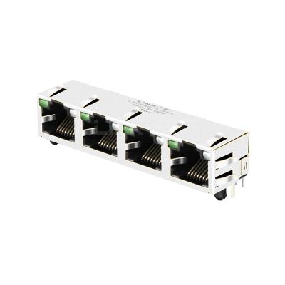 Cina LPJE401A26NL senza magnetismo integrato 1x4 Port Shielded RJ45 Connector in vendita