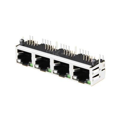 Cina LPJE401A26NL senza magnetismo integrato 1x4 Port Shielded RJ45 Connector in vendita