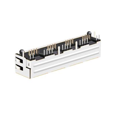 Cina Tab Up LED giallo/verde 1X4 Port Ethernet RJ45 Jack senza magneti integrati in vendita