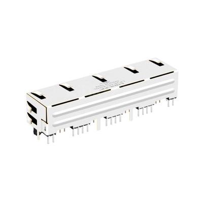 Cina Tab Up LED giallo/verde 1X4 Port Ethernet RJ45 Jack senza magneti integrati in vendita