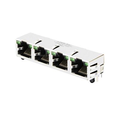 Cina Impulso E5J88-24CJ25-L Compatibile LINK-PP LPJE401AWNL 1X4 Port RJ45 Jack senza Magnetismo Integrato in vendita