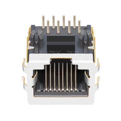 中国 タブダウン LEDなし 1X1ポートサイドエントリー Pcb RJ45 モジュール式ジャック 組み込み磁性なし 販売のため