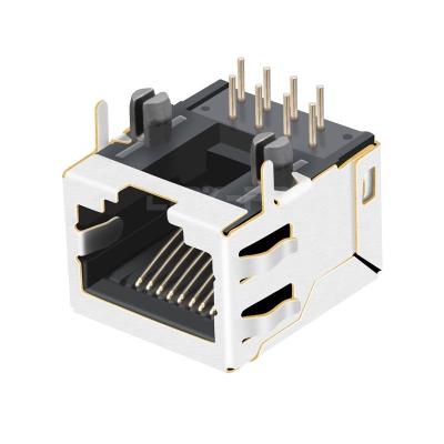 中国 タブダウン LEDなし 1X1ポートサイドエントリー Pcb RJ45 モジュール式ジャック 組み込み磁性なし 販売のため