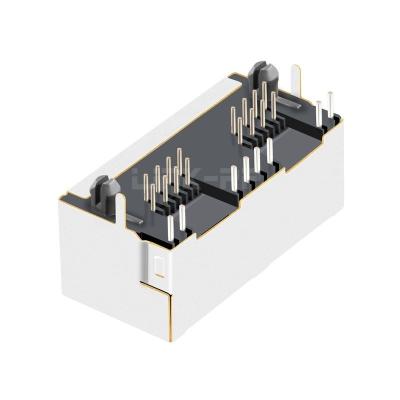 Cina LPJE201BGNL Tab Down LED giallo/verde 1X2 Port RJ45 Jack magnetico senza magneti integrati in vendita
