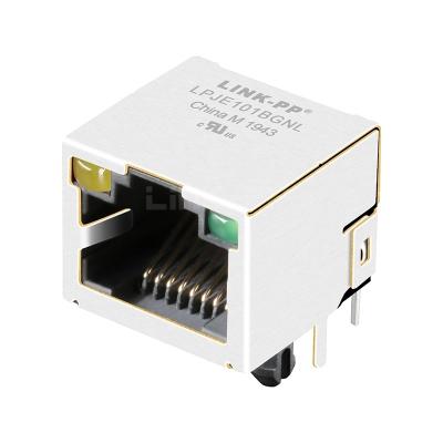 Cina LPJE101BGNL Ethernet RJ45 Jack senza magnetismo integrato Tab Up LED giallo/verde 1X1 Port in vendita