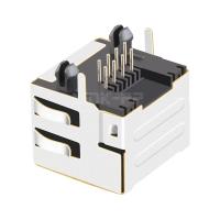 China LPJE101CNL Side Entry Pcb Connector Shielded RJ45 Modular Jacks for sale