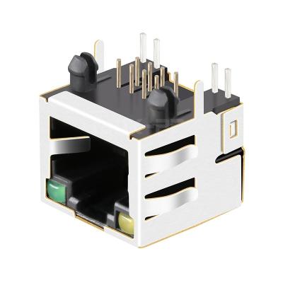 Cina LPJE101AGNL 1X1 Port Ethernet RJ45 Jack senza magnetismo integrato Tab Up in vendita