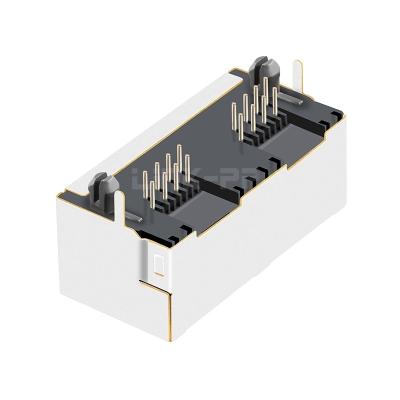 中国 LPJE201DNL タブアップ LEDなし 1X2ポート 8P8C モジュラルのコネクタ RJ45 ジャック 販売のため