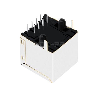 China Entrada lateral blindada Tab Up sem LED 1X1 Port Vertical RJ45 Jacks modulares sem magnéticos integrados à venda