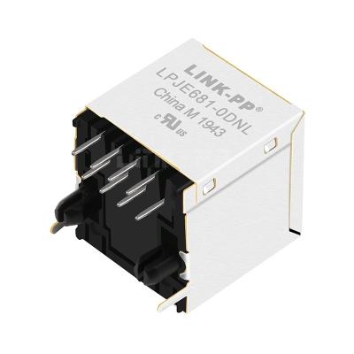 China Entrada lateral blindada Tab Up sem LED 1X1 Port Vertical RJ45 Jacks modulares sem magnéticos integrados à venda