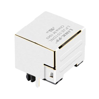 中国 LPJE101DNLコネクタ イーサネット RJ45 ジャック 組み込み磁石なし タブアップ サイドエントリー LEDなし シールド 販売のため