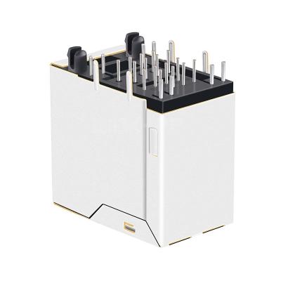 Cina LPJE17208CNL 2X1 Port Double Deck Gang senza LED Pcb Jack RJ45 connettori femminili senza magneti integrati in vendita