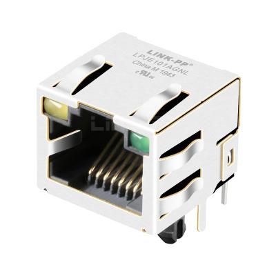 Cina LPJE101AGNL Tab Up RJ45 Jack di connettore senza magneti integrati LED giallo/verde in vendita