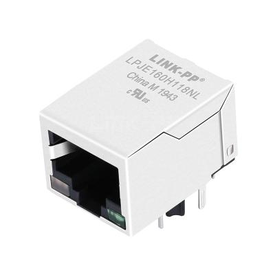 Cina LPJE160H118NL Tab Down 1X1 Port RJ45 Jack modulare verde e arancione/verde a LED senza magneti integrati in vendita