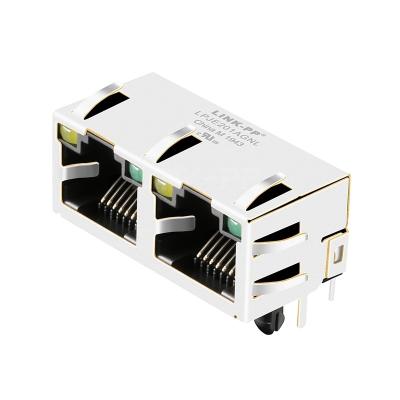 Cina LPJE201AGNL Tab UP LED giallo/verde 1X2 Port RJ45 Jack modulare senza magneti integrati in vendita