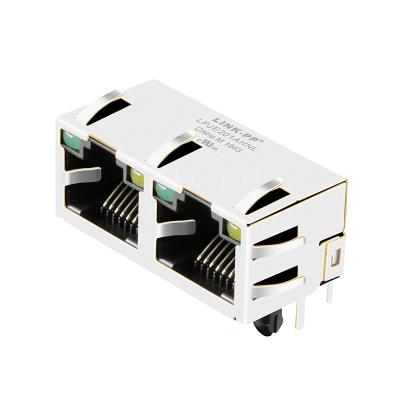 Cina LPJE201AHNL Tab UP Verde/Giallo LED 1X2 Port RJ45 Jack modulare senza magneti integrati in vendita