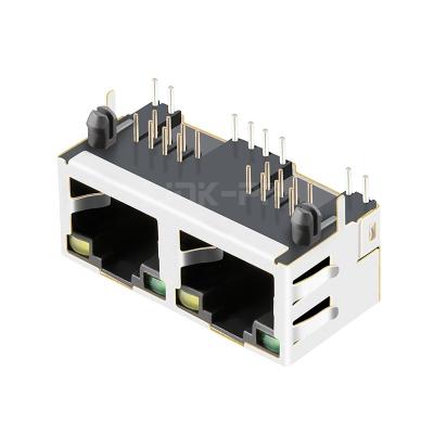 Cina LPJE201AHNL Tab UP Verde/Giallo LED 1X2 Port RJ45 Jack modulare senza magneti integrati in vendita