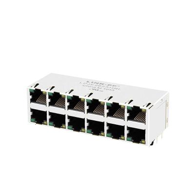 Cina LPJE265AHNL Verde/Giallo LED 2X6 Port RJ45 Jack modulare senza magneti integrati in vendita