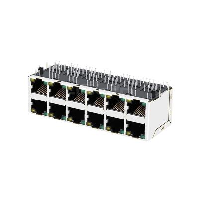 Cina LPJE265AHNL Verde/Giallo LED 2X6 Port RJ45 Jack modulare senza magneti integrati in vendita