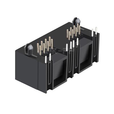 Cina LPJE201NWNL RJ45 1X2 Jack modulare senza magneti integrati Tab UP Verde/LED verde in vendita