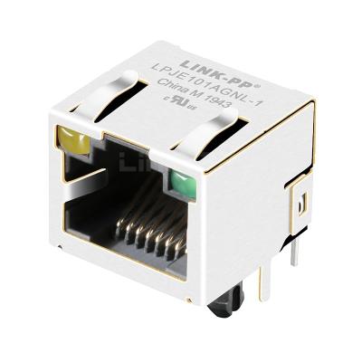 Cina LPJE101AGNL-1 RJ45 Jack senza magnetismo Single Port Tab Up LED giallo/verde in vendita