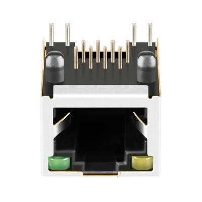 Cina LPJE101AGNL-1 RJ45 Jack senza magnetismo Single Port Tab Up LED giallo/verde in vendita