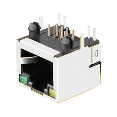 Cina LPJE101AGNL-1 RJ45 Jack senza magnetismo Single Port Tab Up LED giallo/verde in vendita