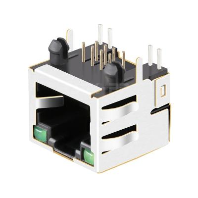 Cina LPJE101AWNL Tab Up Green/Green LED 1X1 Port RJ45 connettore senza magneti integrati in vendita