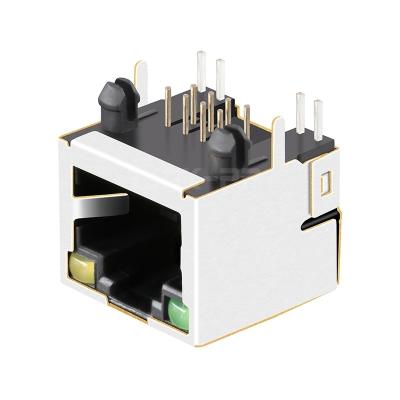 Cina LPJE101BHNL Tab Up Verde/Giallo LED 1x1 Port RJ45 Jack modulare senza magneti in vendita