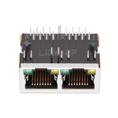 Cina LPJE102BDNL Tab Down LED giallo/verde 1X2 Port RJ45 Jack modulare senza magneti in vendita