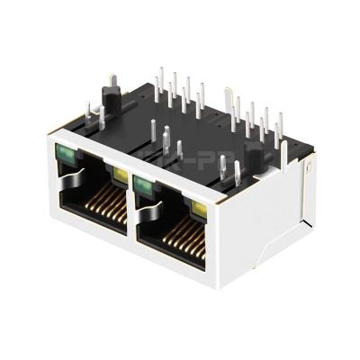 Cina LPJE102BDNL Tab Down LED giallo/verde 1X2 Port RJ45 Jack modulare senza magneti in vendita