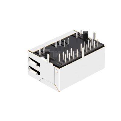 Cina LPJE102BDNL Tab Down LED giallo/verde 1X2 Port RJ45 Jack modulare senza magneti in vendita