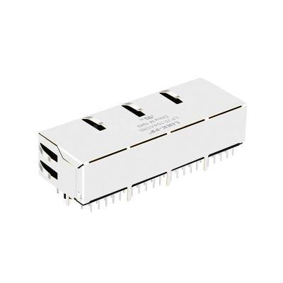 Cina LPJE104ADNL Tab Down LED giallo/verde 1X4 Port Ethernet RJ45 Jack senza magnetismo integrato in vendita