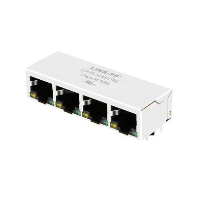 Cina LPJE104BDNL Tab Down LED giallo/verde 1X4 Port RJ45 Jack modulare senza magneti integrati in vendita