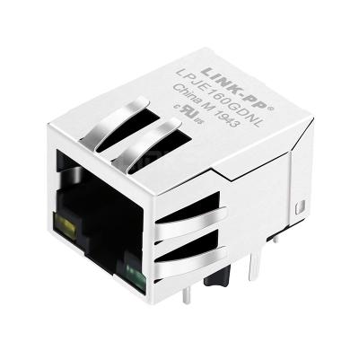 中国 LPJE160GDNL RJ45 マグネティクスのないモジュール式ジャック タブダウン イエロー/グリーン LED 販売のため