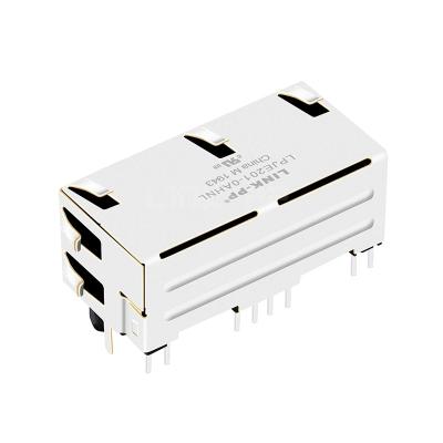 Cina LPJE201-0AHNL Tab UP Verde/Giallo LED 1X2 Port RJ45 Jack senza magneti integrati in vendita