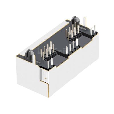 中国 LPJE201AWNL タブ UP グリーン/グリーン LED 1X2ポート RJ45 ジャック 販売のため