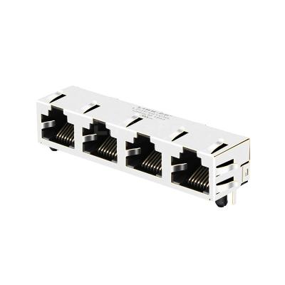 中国 LPJE401CNL タブアップ LED 1X4 ポート RJ45 ジャック 組み込み磁石なし 販売のため