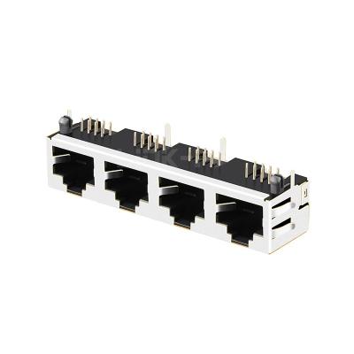 中国 LPJE401CNL タブアップ LED 1X4 ポート RJ45 ジャック 組み込み磁石なし 販売のため