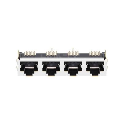 中国 LPJE401CNL タブアップ LED 1X4 ポート RJ45 ジャック 組み込み磁石なし 販売のため