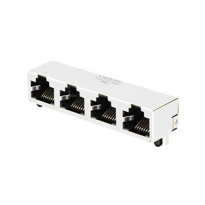 中国 LPJE401DNL タブアップ LED 1X4 ポート RJ45 コンネクタ 組み込み磁石なし 販売のため