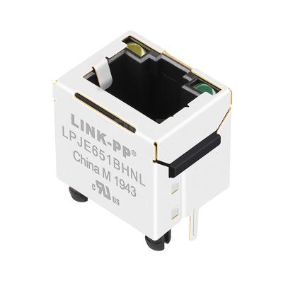 Cina LPJE651BHNL Tab Up Verde/Giallo Led 1X1 Port Verticale RJ45 Jack modulare senza magneti integrati in vendita