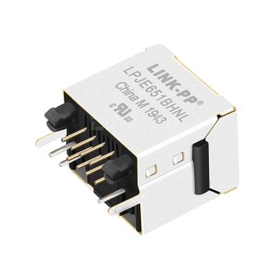 Cina LPJE651BHNL Tab Up Verde/Giallo Led 1X1 Port Verticale RJ45 Jack modulare senza magneti integrati in vendita